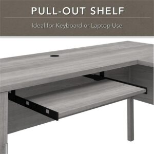 Bush Furniture Somerset 72W L Shaped Desk with Storage in Platinum Gray