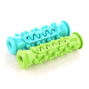 guardians dog chew toys for aggressive chewers, dog toothbrush care cleaning stick, puppy toothing chew toy for small middle dog (blue+green)