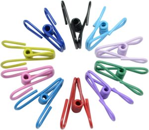 chip clips, 20 pcs 2 inch 10 different random colors utility metal clips pvc-coated high elasticity good persistence for clothespins paper clips food clips bag clips clothes pins (mixed colors 20pcs)