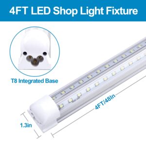 SOMLIGHT LED Shop Light 4ft, V Shape T8 LED Tube Light Fixture, Clear Cover 36w 6000K Cold White, Integrated 4 Foot Strip Light Fixture for Garage Warehouse Workshop Coolers, (25-Pack),Ship from USA