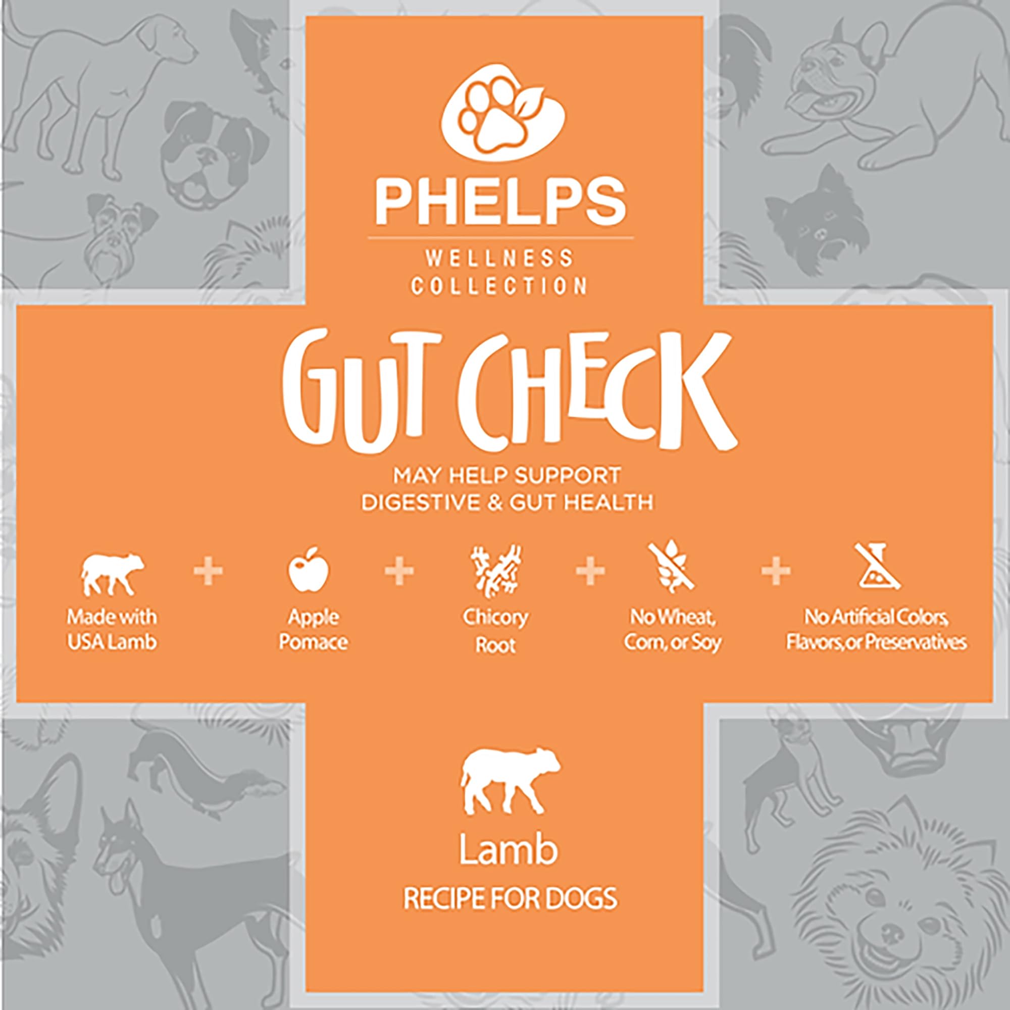 Phelps Wellness Collection Keep Calm & Canine On and Gut Check Digestive & Gut Health Dog Treats Variety Pack 4.5 oz