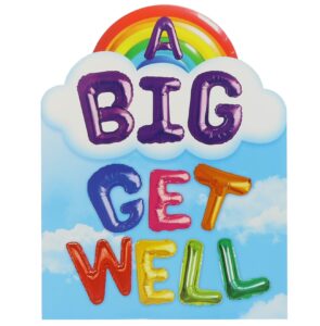 iconikal jumbo greeting card with envelope, a big get well, 11 x 14-inch