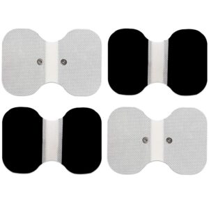 lotfancy tens unit pads 4.3” x 6”, 4pcs snap electrode pads large, butterfly shape, reusable, self-adhesive