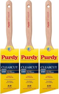 purdy 144152125 clearcut series glide angular trim paint brush, 2-1/2 inch - 3 pack