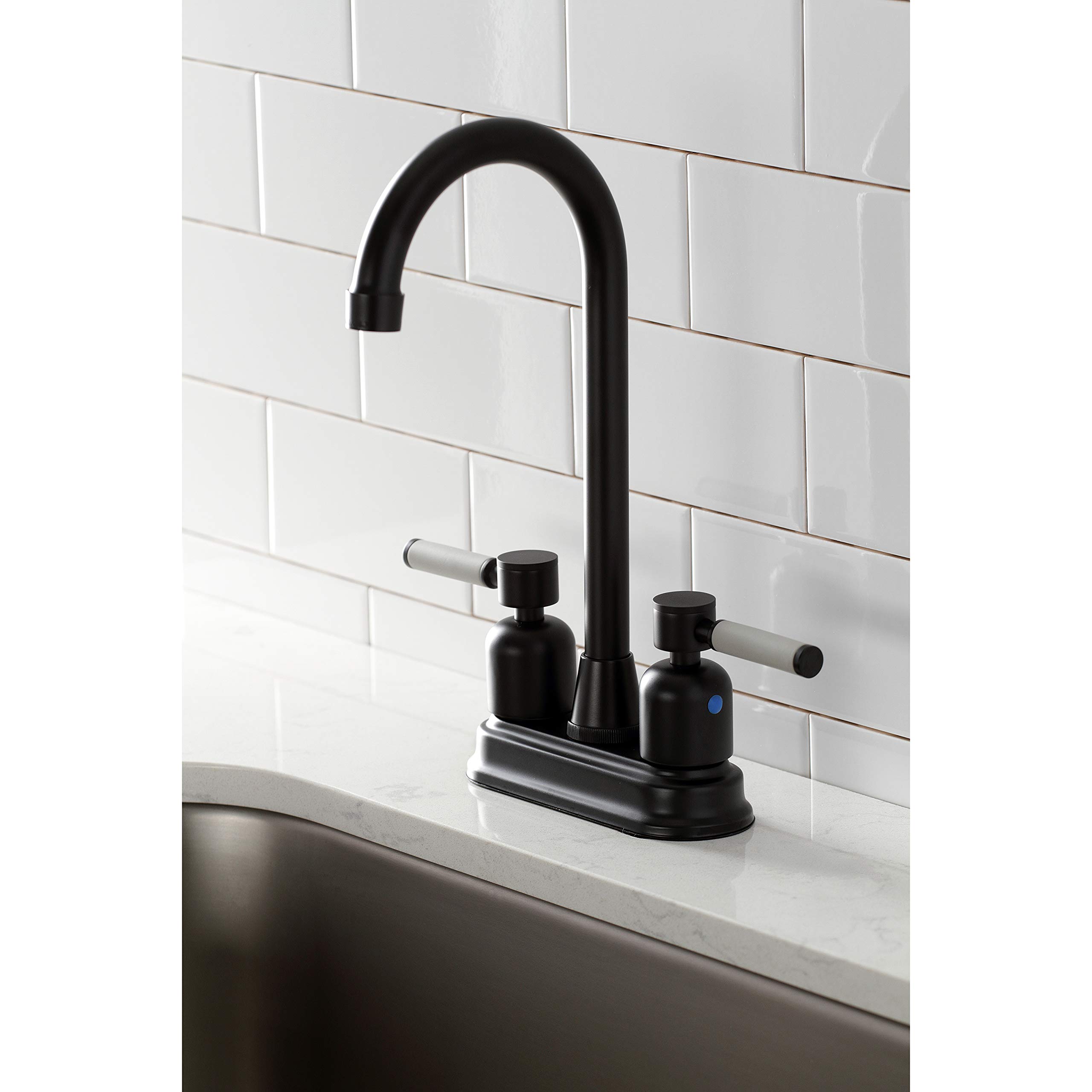 Kingston Brass KB8490DKL Kaiser Bar Faucet, Matte Black, 11.56 x 9.31 x 4.75