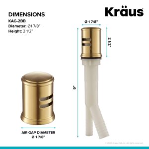 KRAUS Dishwasher Air Gap in Brushed Brass, KAG-2BB