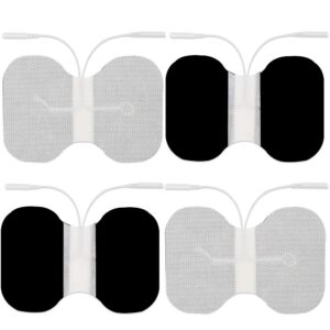 lotfancy tens unit replacement pads, 4pcs 4.3” x 6” adhesive electrode pads for electrotherapy, ems muscle stimulation machine, butterfly shape