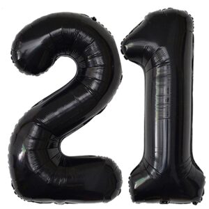 21 number balloons black big giant jumbo big large 21 foil mylar helium number balloons black 21st birthday party anniversary events decorations for men