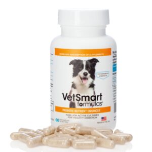 pet probiotics for dogs supplement - supports digestive enzymes for nutrient absorption - 15 billion active probiotic cultures attack inflammation to prevent infection