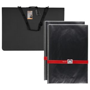 picturesque archival art portfolio case 24 x 36 inches - practical and attractive artist portfolio zippered binder with 10 large top