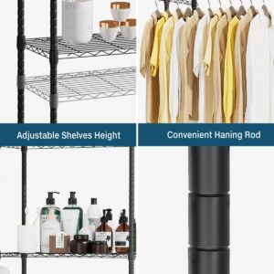 YORKING Clothes Drying Rack, Over The Washer and Dryer Storage Shelf with Adjustable Shelves, Space Saving Drying Rack for Laundry Room Easy Storage