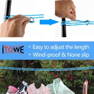 2 Pack Clotheslines Windproof Clothesline Portable Clothes Line for Travel Camping Outdoor Indoor Drying Lightweight Sturdy Adjustable (5m+5m)