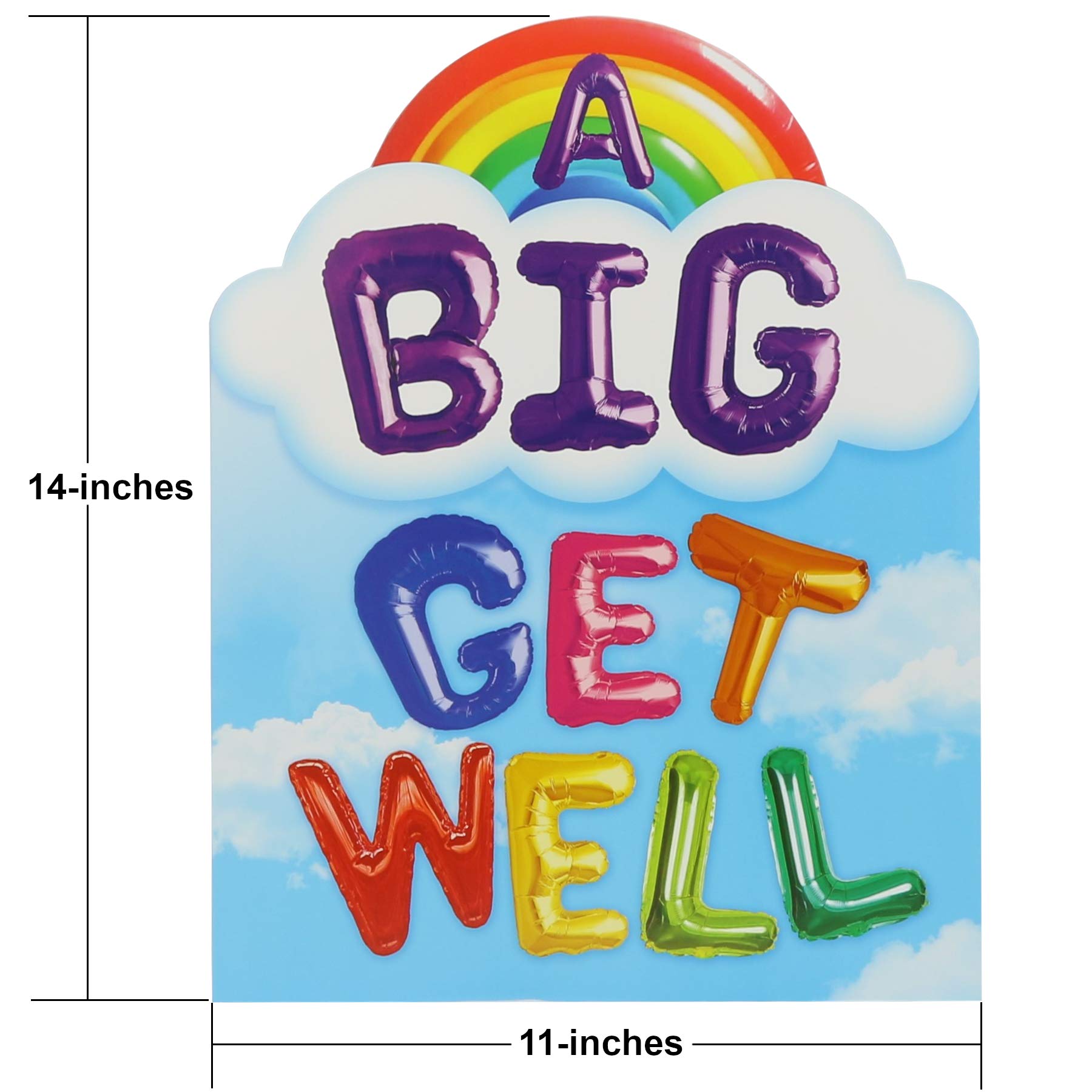 Iconikal Jumbo Greeting Card With Envelope, A Big Get Well, 11 x 14-Inch