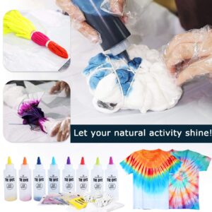 WINSONS Tie Dye Kit, 8 Colours Non Toxic Permanent Fabric Dye Art Set for Kids Women for Homemade Party Creative Group Activities DIY Gift