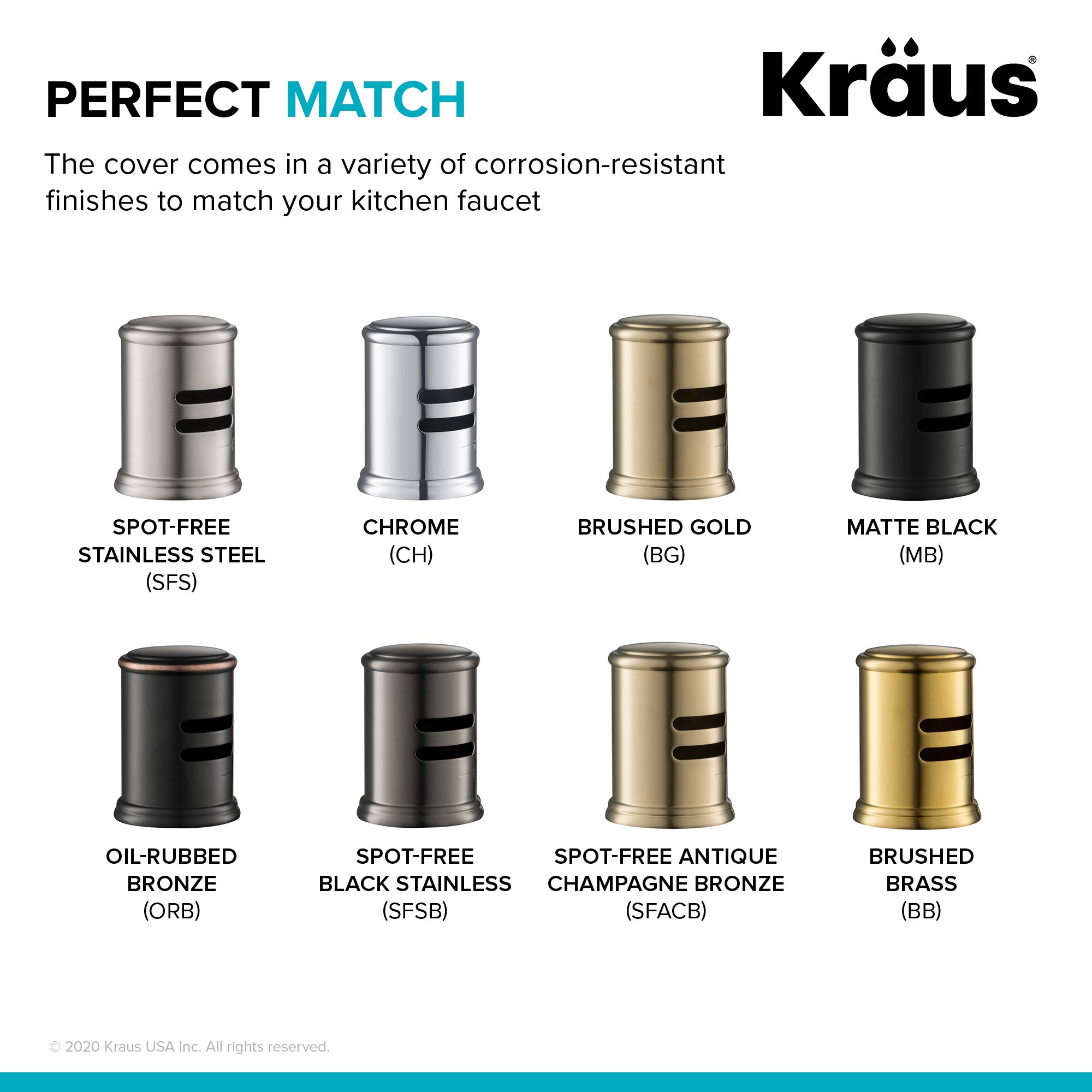 KRAUS Dishwasher Air Gap in Brushed Brass, KAG-2BB