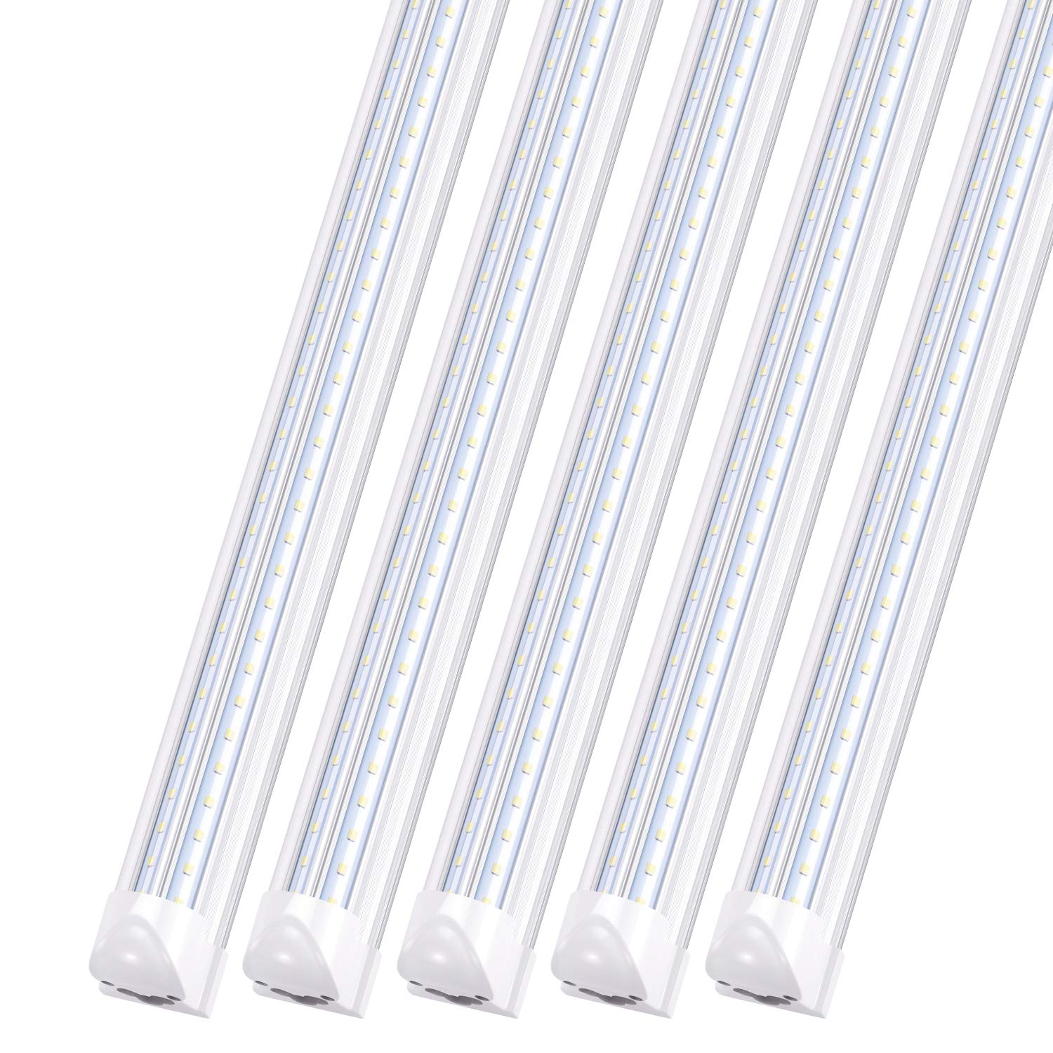 SOMLIGHT LED Shop Light 4ft, V Shape T8 LED Tube Light Fixture, Clear Cover 36w 6000K Cold White, Integrated 4 Foot Strip Light Fixture for Garage Warehouse Workshop Coolers, (25-Pack),Ship from USA