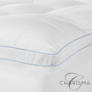 Charisma Luxury Plush 3.5-Inch Memory Foam Cluster and Gel Fiber Mattress Topper-Queen, White