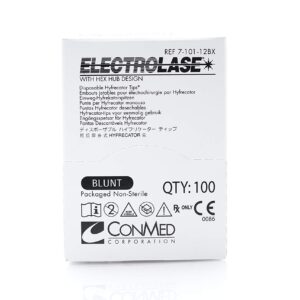 Conmed Electrolase Hyfrecator Electrodes, Blunt, Disposable Hyfrecator Tips, Non-Sterile, Case of 100, 7-101-12BX