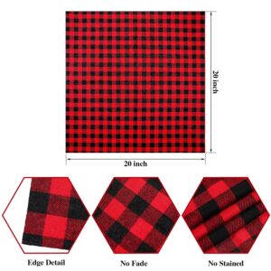 6 Pieces Christmas Plaid Fabric 20 x 20 Inch, Cotton Fabric Bundles Buffalo Plaid Quilting Fabric Sewing Patchwork for Christmas DIY Craft, 3 Style