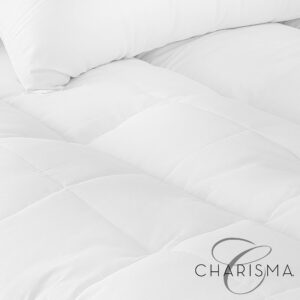 Charisma Luxury Plush 3.5-Inch Memory Foam Cluster and Gel Fiber Mattress Topper-Queen, White