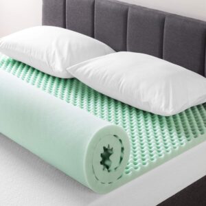 Best Price Mattress 2 Inch Egg Crate Memory Foam Mattress Topper with Calming Aloe Infusion, CertiPUR-US Certified, Twin Green