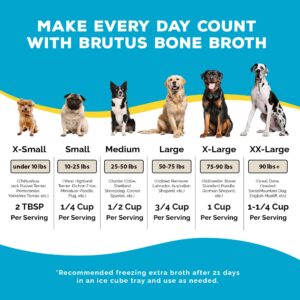 Brutus Bone Broth for Dogs - Bone Broth Powder with Chondroitin Glucosamine & Turmeric - Human Grade Dog Food Toppers for Dry Food & Picky Eaters - 10 Stick (Beef)