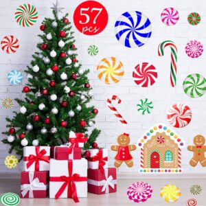 funnlot 57pcs peppermint floor decals christmas wall stickers christmas decals for wall christmas stickers for wall candy wall stickers christmas for candyland decoration