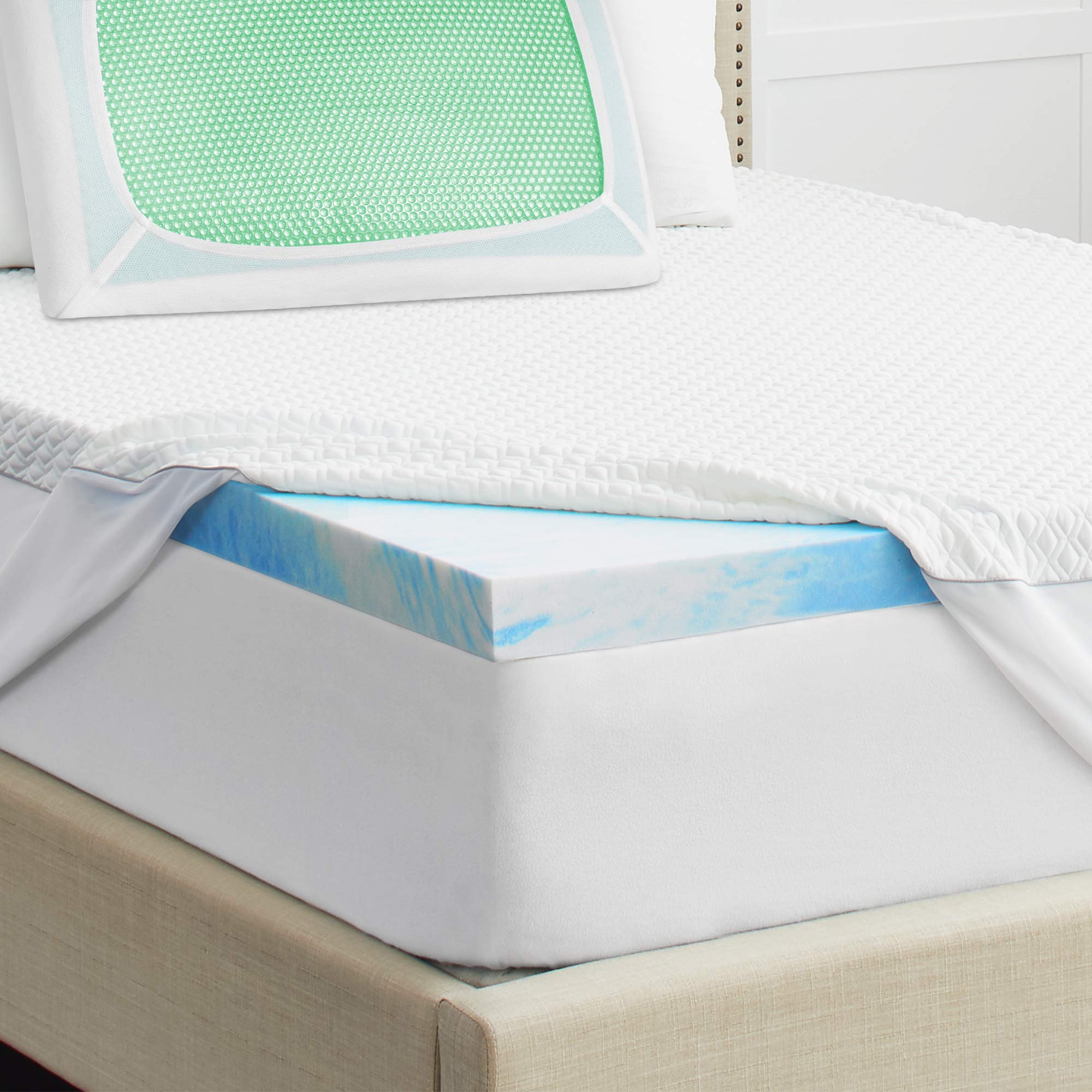 Sealy 3-in-1 Cool Comfort Full Mattress Topper and Pillow Set