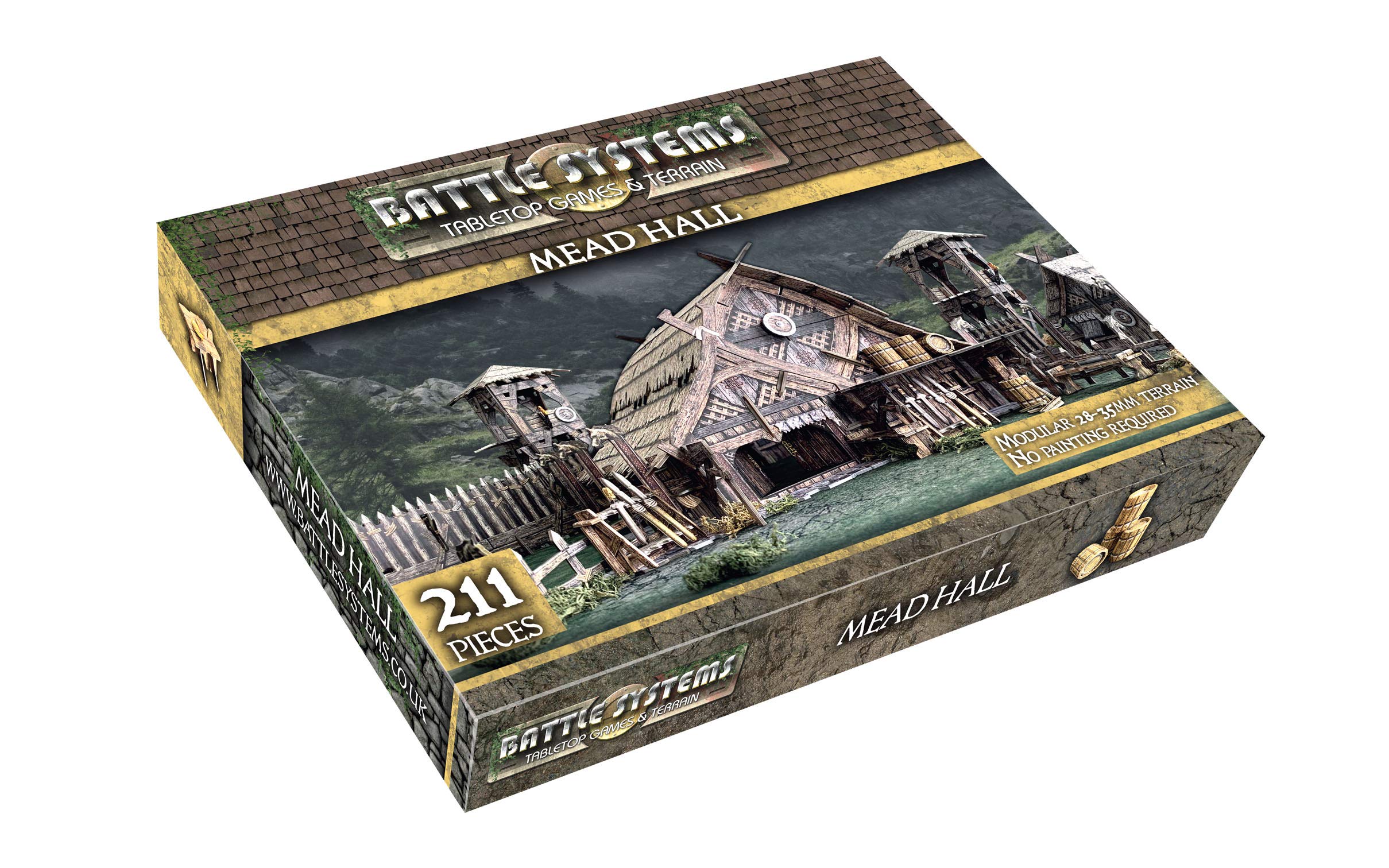 Battle Systems Fantasy Terrain Mead Hall - 28-35mm DND D&D RPG Wargames Historical/Fantasy Card Scenery