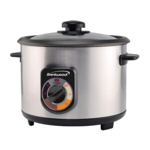 brentwood ts-1020s 10-cup uncooked/20-cup cooked crunchy persian rice cooker, stainless steel [ts-1020s]