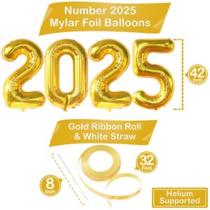 KatchOn, New Year 2025 Balloons Gold - Huge, 42 Inch | 2025 Gold Balloons for Happy New Years Decorations 2025 | New Year Balloons for New Years Eve Party Supplies 2025 | Graduation Decorations 2025