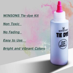 WINSONS Tie Dye Kit, 8 Colours Non Toxic Permanent Fabric Dye Art Set for Kids Women for Homemade Party Creative Group Activities DIY Gift