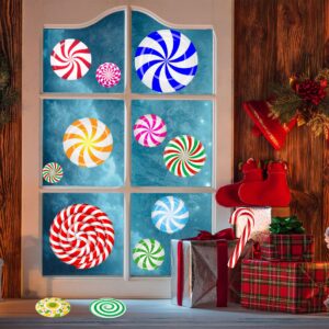 Funnlot 57PCS Peppermint Floor Decals Christmas Wall Stickers Christmas Decals for Wall Christmas Stickers for Wall Candy Wall Stickers Christmas for Candyland Decoration