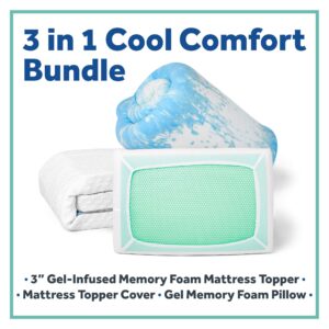 Sealy 3-in-1 Cool Comfort Full Mattress Topper and Pillow Set