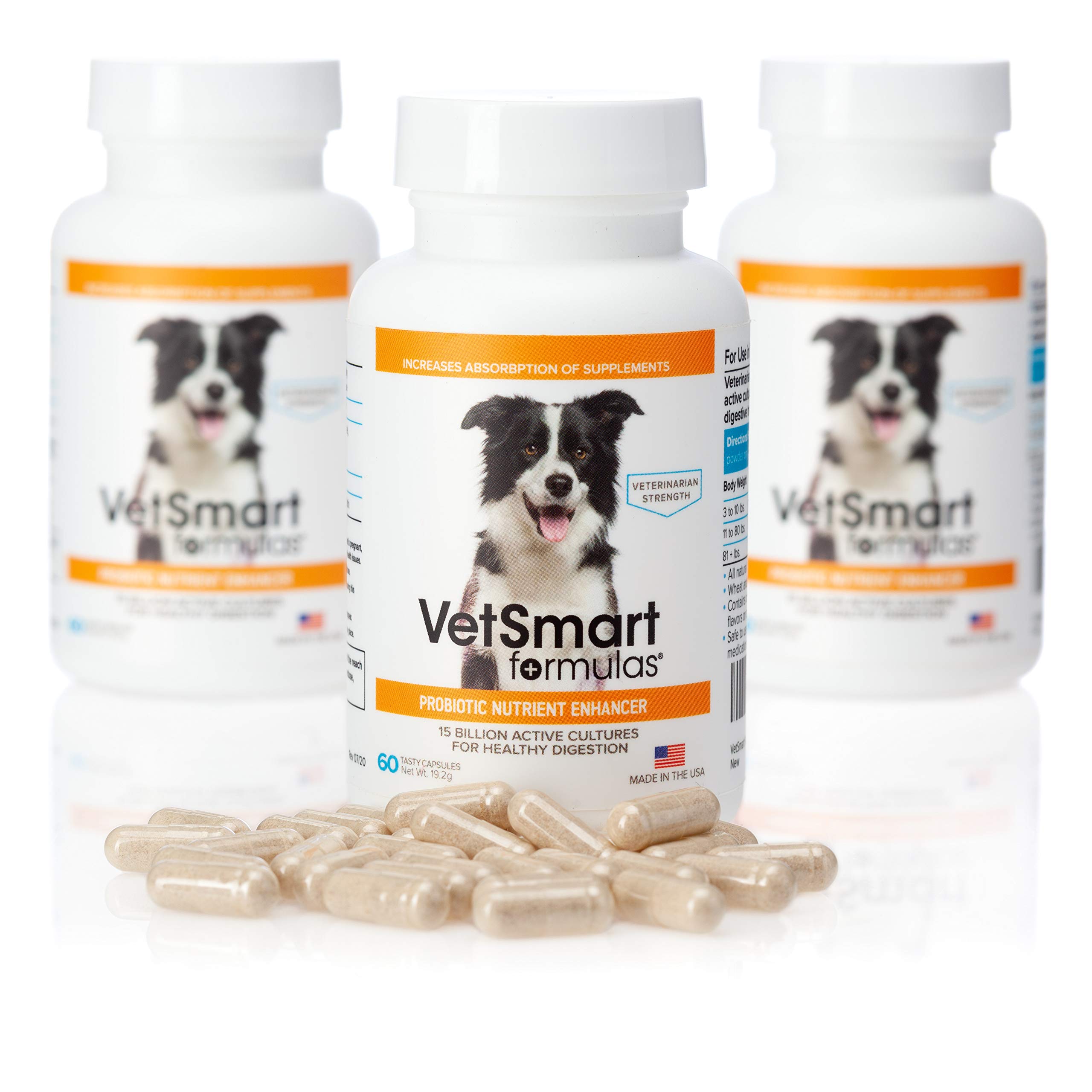 Pet Probiotics for Dogs Supplement - Supports Digestive Enzymes for Nutrient Absorption - 15 Billion Active Probiotic Cultures Attack Inflammation to Prevent Infection