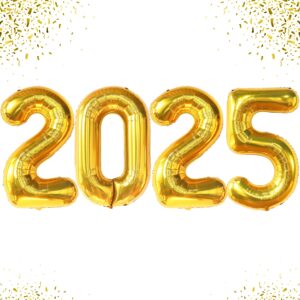 katchon, new year 2025 balloons gold - huge, 42 inch | 2025 gold balloons for happy new years decorations 2025 | new year balloons for new years eve party supplies 2025 | graduation decorations 2025