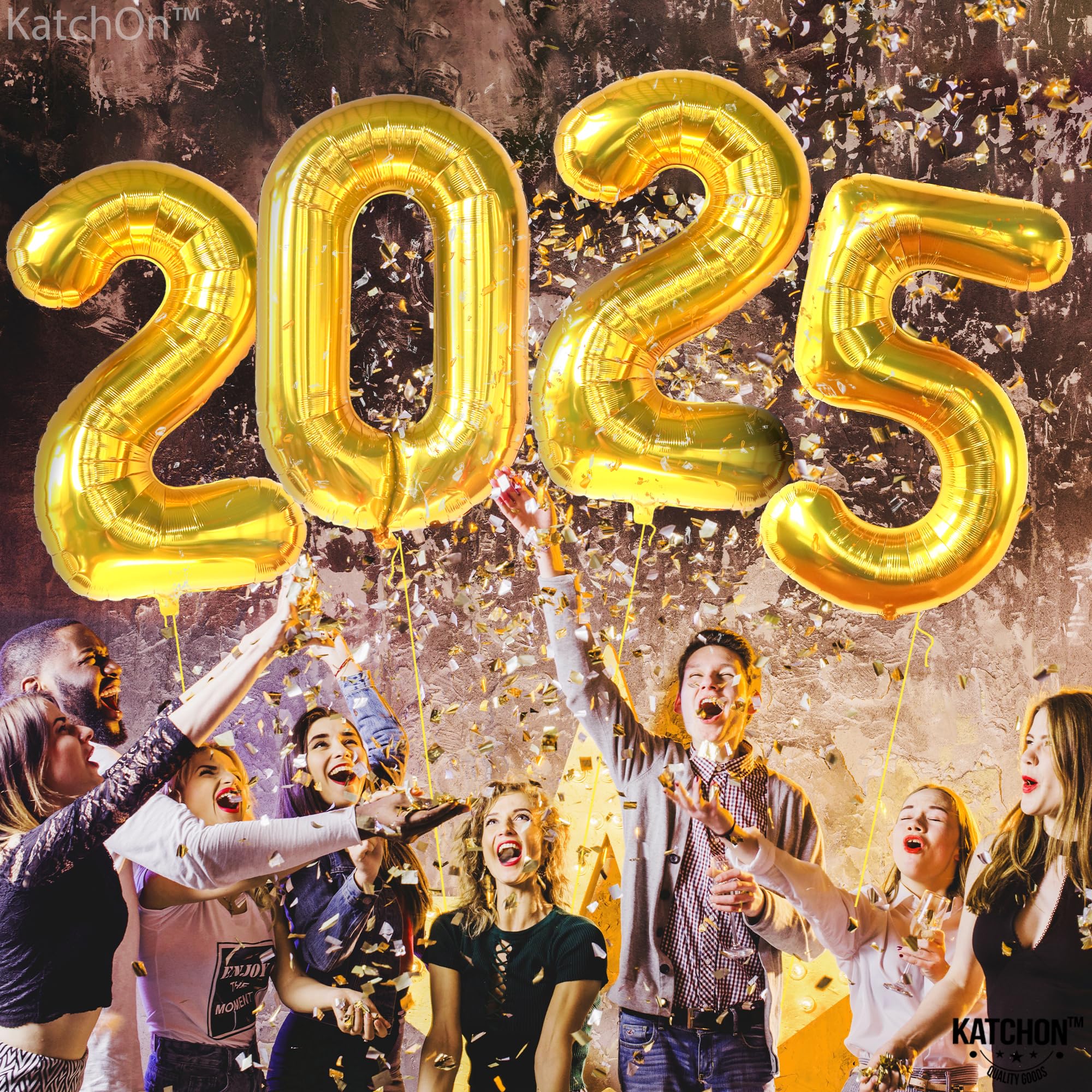 KatchOn, New Year 2025 Balloons Gold - Huge, 42 Inch | 2025 Gold Balloons for Happy New Years Decorations 2025 | New Year Balloons for New Years Eve Party Supplies 2025 | Graduation Decorations 2025