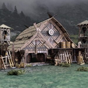 Battle Systems Fantasy Terrain Mead Hall - 28-35mm DND D&D RPG Wargames Historical/Fantasy Card Scenery