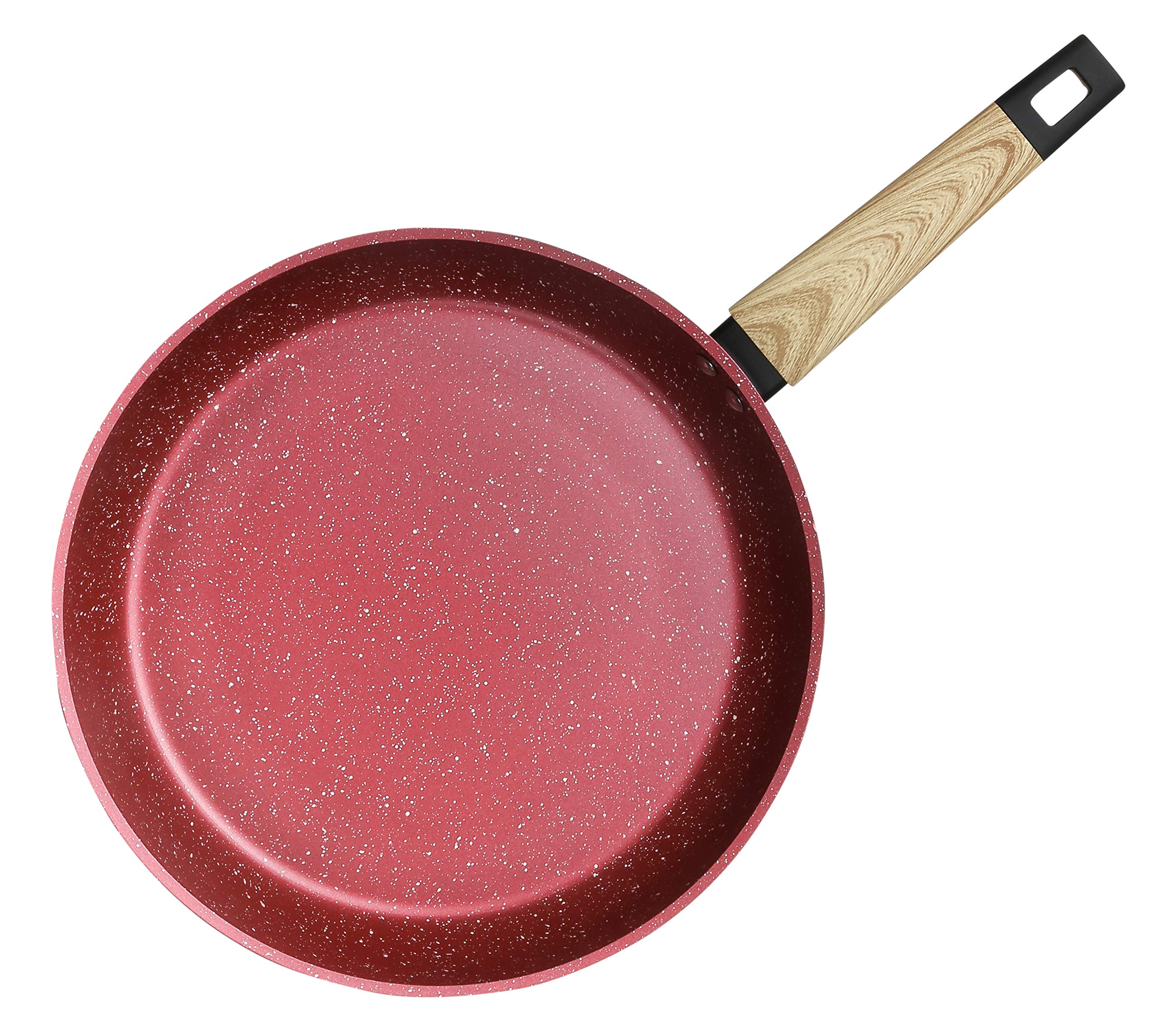 Art of Cooking 12" Granite Nonstick Frying Pan Omelet Skillet Cookware (Induction Compatible) (Canyon Red)