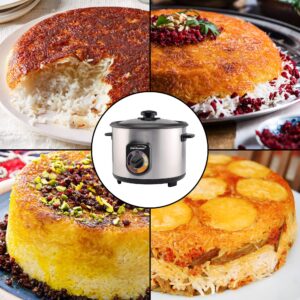 Brentwood TS-1020S 10-Cup Uncooked/20-Cup Cooked Crunchy Persian Rice Cooker, Stainless Steel [TS-1020S]