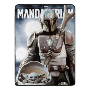 northwest star wars the mandalorian the child never easy super plush throw blanket 46" x 60" (117cm x 152cm)