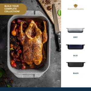 MasterClass Deep Cast Aluminium Roasting Tin, Lightweight Roasting Tray with Handles, Oven and Induction Safe, 41 x 26 cm, Grey Ombre