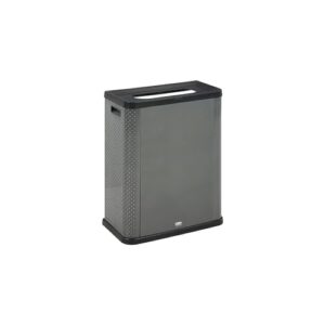 rubbermaid commercial products elevate container, three-sided decorative metal trash can or cover, 23 gallon landfill, pearl dark gray, indoor for hotel lobbies/apartment buildings/washroom