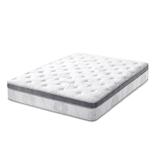 PrimaSleep Full Mattress, 13 Inch Hybrid Mattress, Gel Infused Memory Foam, Pocket Spring for Support and Pressure Relief, CertiPUR-US Certified, Bed-in-a-Box, Firm, Full Size