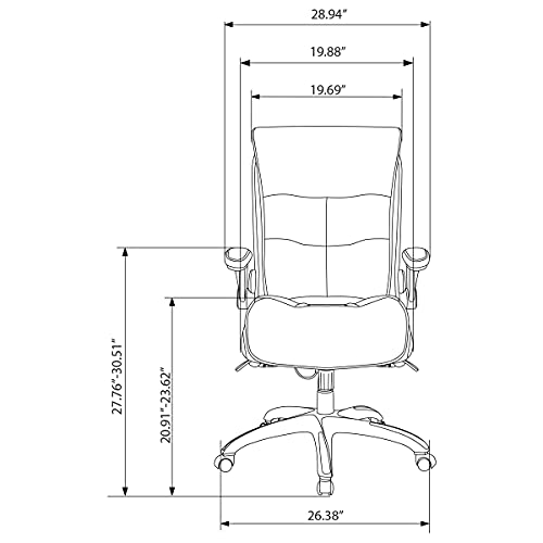 Realspace Ampresso Big & Tall Bonded Leather High-Back Chair, Taupe/Silver