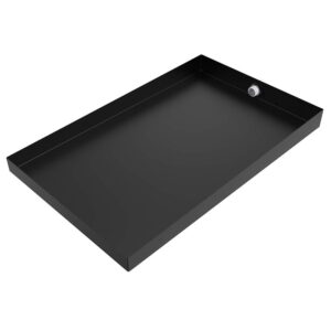 ice maker drain pan - 24" x 15" x 2" - steel-flat black | water damage prevention | no leak | made in the usa | welded water tight | killarney metals