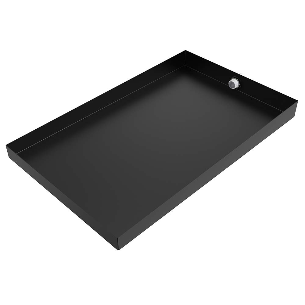 Ice Maker Drain Pan - 24" x 15" x 2" - Steel-Flat Black | Water Damage Prevention | No Leak | Made in The USA | Welded Water Tight | Killarney Metals