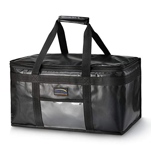 New Star Foodservice 1028690 Commercial Quality Insulated Food Delivery Bag Full-Size, 21.5" W x 11" H x 12.5" D, Black