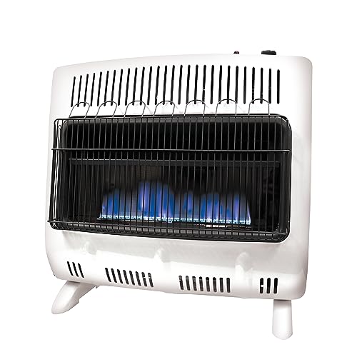 Mr. Heater MHVFDF30BFT 30,000 BTU Vent Free Blue Flame Dual Fuel Natural Gas and Propane Heater For Cold Rooms, Additions, Sun Rooms & Cabins - White