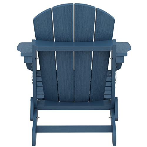 SERWALL Folding Adirondack Chairs Weather Resistant for Outdoor, Patio, Lawn, Garden, Backyard Deck, Fire Pit - Blue